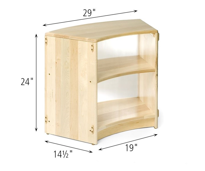 Translucent Back Inside Sweep Shelf 24"