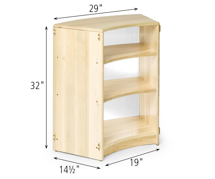 Translucent Back Inside Sweep Shelf 32"