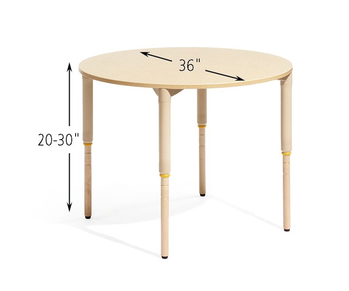 kindergarten round table dimensions